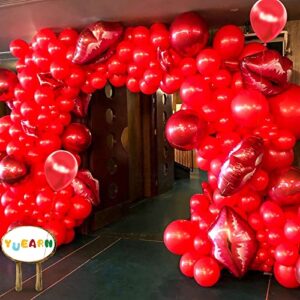 YUEARN Red Balloons, 132PCS Red Balloon Garland Kit, 18/12/10/5IN Different Size Pack, Balloon Arch Kit for Birthday Party/Baby Shower/Wedding Decor (Red, 18/12/10/5-in)