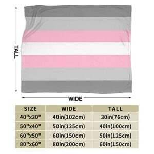 Demigirl Pride Flag Throw Blanket,Pride Blanket for Bed Sofa Couch Soft Flannel Fleece Lightweight Throw Blanket for Adult Boys Girls 60"X50"