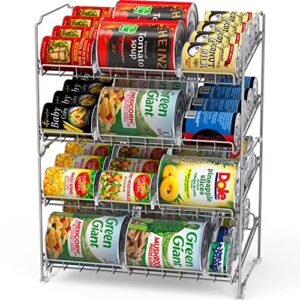 2 Pack SimpleHouseware 2 Tier Can Rack, Silver