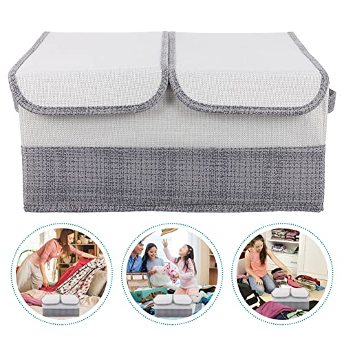 LIFKOME 1 pc box Cube Decorative Fabric Handle Case Shelves Clothing Quilt Anti Lid Baskets Collapsible Compartment Sundries Clo Ornament Container Folding with Clothes