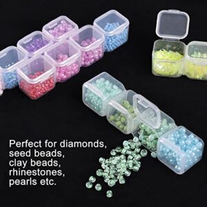 Quefe 168 Slots Diamond Painting Storage Containers, 6pcs 28 Grids Clear Diamond Painting Accessories and Tools Boxes Bead Organizers Diamond Art Embroidery Storage with Label Stickers