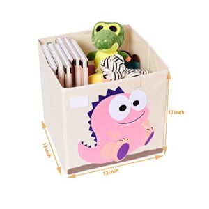 XINHONGYU Foldable Animal Fabric Toy Box Collapsible 13 Inch Cube Storage Bin/Cube/Chest/Basket/Organizer 13x13