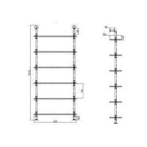 LOKKHAN L:36-Inch Industrial Pipe Shelves,Wall Mounted Metal Pipe Wood Shelf,Rustic Pipe Ladder Bookshelf Bookcase,DIY Open Pipe Shelving