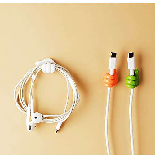 QWEN 30pcs Self-Adhesive Silicone Thumb Hook, Creative Thumb Shaped Wall Hook, Multi-Functional self-Adhesive Wall Decoration Hook, Key Hanger, for Storage Cable/Headset/Plug/mask