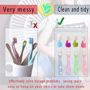 QWEN 30pcs Self-Adhesive Silicone Thumb Hook, Creative Thumb Shaped Wall Hook, Multi-Functional self-Adhesive Wall Decoration Hook, Key Hanger, for Storage Cable/Headset/Plug/mask