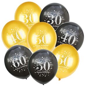 Gold and Black 90th Birthday Balloons Decorations 30Pcs 90th Happy Birthday Confetti Latex Balloons Decorations for Men Women 90th Birthday Anniversary Decorations 12 inch