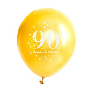 Gold and Black 90th Birthday Balloons Decorations 30Pcs 90th Happy Birthday Confetti Latex Balloons Decorations for Men Women 90th Birthday Anniversary Decorations 12 inch