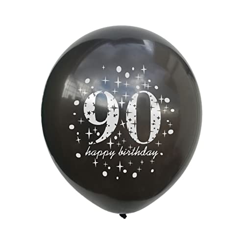 Gold and Black 90th Birthday Balloons Decorations 30Pcs 90th Happy Birthday Confetti Latex Balloons Decorations for Men Women 90th Birthday Anniversary Decorations 12 inch