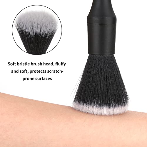 Cobee Car Detailing Brush Set, 3 Pcs Car Interior Detailing Brushes Natural Boars Hair Detail Brush Auto Ultra-Soft Detail Cleaning Brush Tool for Interior/Exterior Automotive Trim Wheel Rim Engine