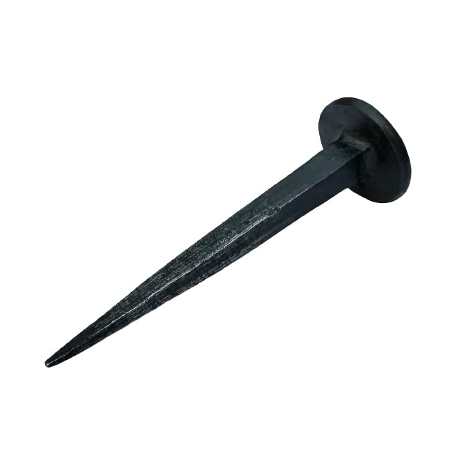 Hand Forged Nails Coat Hook Decorative Nail Wrought Iron Round Head Nails and Black Smith Wall Nails Coat Hook Black Antique Designer Wall Hook Decorative Gift Item by Living Ideas