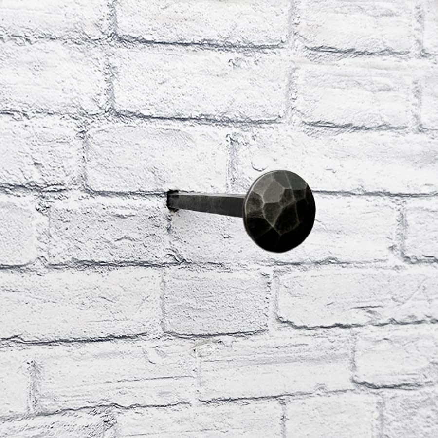 Hand Forged Nails Coat Hook Decorative Nail Wrought Iron Round Head Nails and Black Smith Wall Nails Coat Hook Black Antique Designer Wall Hook Decorative Gift Item by Living Ideas