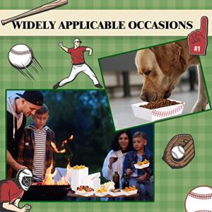 Crtiin 200 Pieces Baseball Party Paper Food Trays Baseball Party Supplies Nacho Food Tray Snack Candy Holder Trays Disposable Serving Trays for Baseball Party Decorations Food Holder Trays