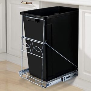 pull out trash can for under cabinet, adjustable slide out shelf for kitchen, cabinet trash can pull out kit- bin not included