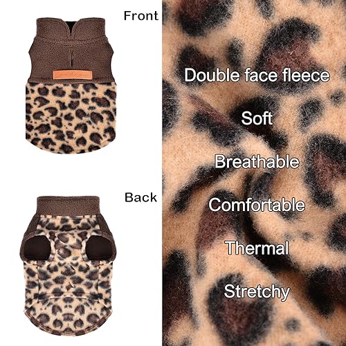 Dog Clothes for Small Dogs Boy Girl Leopard Fleece Chihuahua Clothes XXS~S Winter Warm Puppy Sweaters Boys Girls Tiny Dog Outfits for Teacup Yorkie Puppies Extra Small Pet Clothes, Medium, Leopard