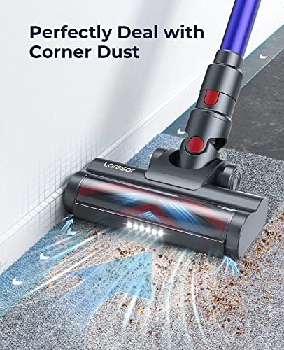 Laresar Cordless Vacuum Cleaner, 33Kpa/400W Stick Vacuum Cleaner, Handheld Vacuum, Stepless Speed Regulation & LED Screen, Headlights, Up to 55Mins, Suitable for Carpet, Pet Hair, Hardwood Floor