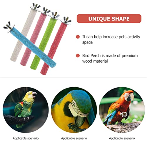 Ipetboom Bird Toys Parrot Toys Wood Bird Perch Stand 10pcs Parrot Grape Stick Standing Climbing Branch Rod Bird Cage Grinding Toy for Cockatiels Parakeet Random Color Bird Toys Parrot Toys