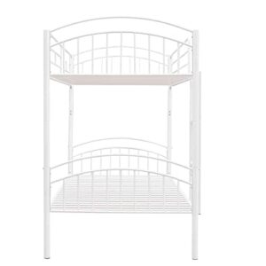 Cotoala Twin Over Twin Metal Bunk Bed with Guardrails and Steel Ladder, Can Be Split into Two, Space Saver Design, No Box Spring Needed