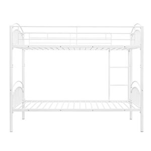 Cotoala Twin Over Twin Metal Bunk Bed with Guardrails and Steel Ladder, Can Be Split into Two, Space Saver Design, No Box Spring Needed