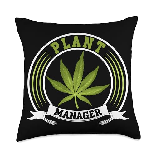 Funny Weed Lover Gifts Cannabis Pot Smoker Weed Plant Manager Smoking Marijuana 420 Throw Pillow, 18x18, Multicolor