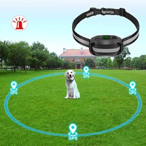 covono gps wireless dog fence, 2023 upgraded electric pet containment system, waterproof and rechargeable collar, tone/vibration/shock correction, black