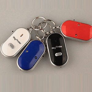 BLUGY Practical Item Finder LED Anti-Lost Key Finder Locator Key Ring Whistle Voice Control Key Ring Finder Pet Anti-Loss Device