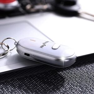 BLUGY Practical Item Finder LED Anti-Lost Key Finder Locator Key Ring Whistle Voice Control Key Ring Finder Pet Anti-Loss Device