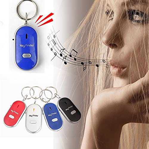 BLUGY Practical Item Finder LED Anti-Lost Key Finder Locator Key Ring Whistle Voice Control Key Ring Finder Pet Anti-Loss Device