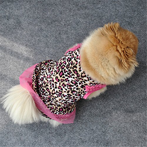 HonpraD Shirts Summer Apparel Small Puppy Pet Leopard Dress Cat Cute Clothes Pet Clothes Dog Service Vest with Name Embroide