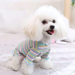 Big Dog Shirts for Large Dogs Girls Puppy Shirt Cat Rainbow Pet Winter Clothes Pajamas T-Shirt Cute Vest Pet Clothes Cute Sweaters for Medium Dogs Male