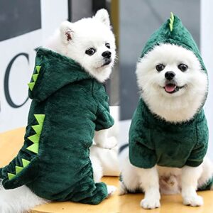 Cute Dog Girl Hoodies Dogs Clothes Small Pet Costume Halloween Dinosaur Costume Dog Clothing Puppy Outfits Funny Apperal Turtleneck Sweaters for Medium Dogs