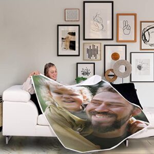 FrameStory Custom Blanket Photos and Text, Fully Customizable with Your Pictures and Message, Soft Smooth Fleece Throw, 50" x 60"