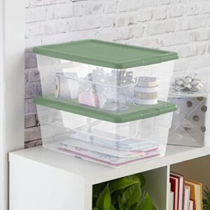 Sterilite Multipurpose 16 Quart Clear Plastic Storage Tote Container Bins with Opaque Lids for Home and Office Organization, (2 Pack)