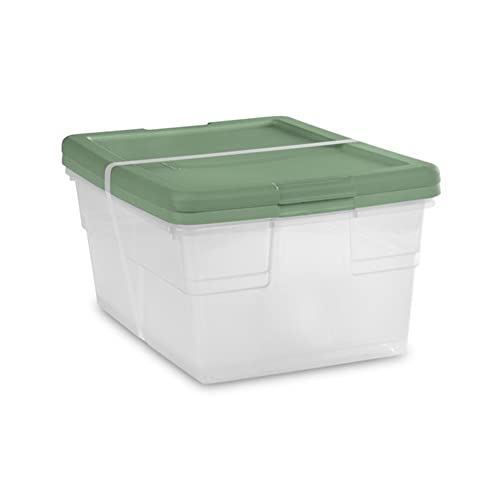 Sterilite Multipurpose 16 Quart Clear Plastic Storage Tote Container Bins with Opaque Lids for Home and Office Organization, (2 Pack)