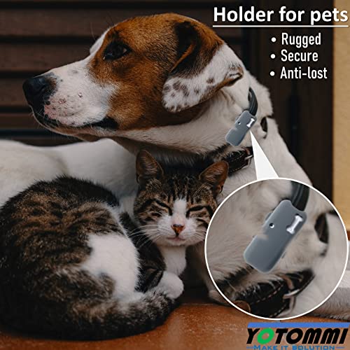 Counlisha Silicone case for Tractive GPS Dog Tracker,Waterproof Rubber Accessories Cover cat GPS Finder,Sturdy Durable Secure Lightweight tractive GPS pet Tracker Holder for Collar (2pack,Black,Grey)