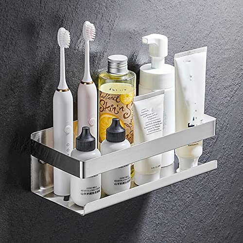 Shower Caddy Adhesive Shower Storage No Drilling Shower Shelves Stainless Steel Wall Mounted Anti Rust for Toilet Bathroom,Brushed A (Color : Brushed A)