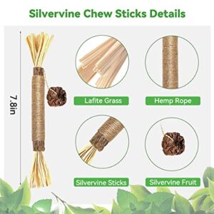 Aucenix Silvervine Sticks for Cats Lick - Silvervine Blend Sticks for Kittens Chewing,Natural Silvervine Cat Chew Sticks for Teeth Cleaning and Stress Release