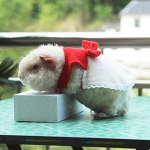 Pet Skirts 2pcs Photo Squirrel Adorable Guinea-Pig Skirt Chinchilla Skirts Fashion Home Pet Hamster Size Outfits Xs Red Small Costume Christmas Party Rabbit Animal Clothes - Dress