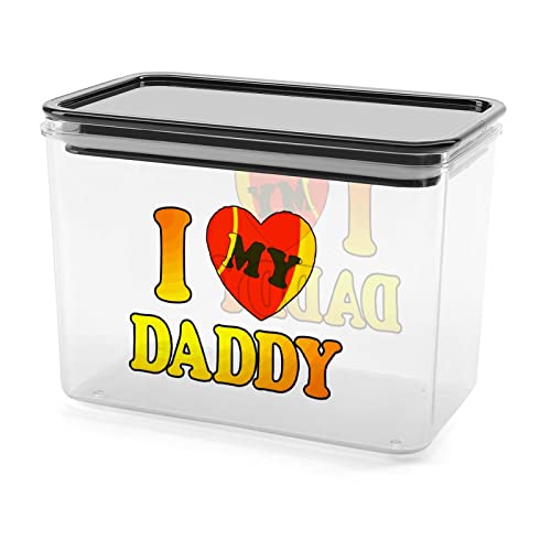 I Love My Daddy Storage Box Plastic Food Organizer Container Canisters with Lid for Kitchen