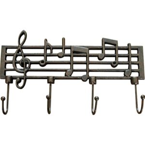 betymao cast iron coat wall hooks wrought iron coat rack with hooks vintage metal music notes coat hanger heavy cast iron wall hooks for coat towel key hat garden tools indoor outdoor courtyard decor