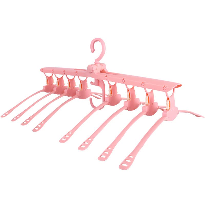 NVIVN Multifunctional Hanger Storage Artifact Hanger Hanging Clothes Household Drying Rack Support Pink