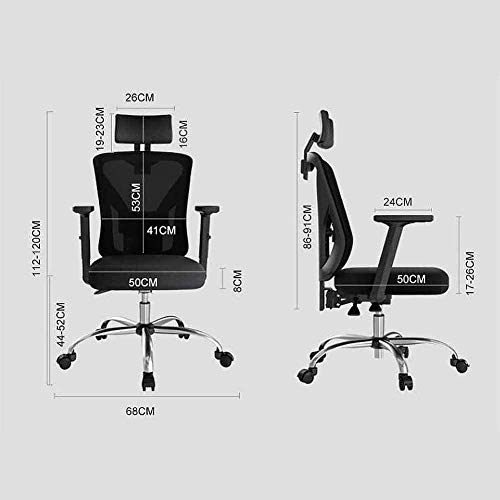 FKSDHDG Ergonomic Office Chair High Back Mesh Office Chair Computer Chair Desk Chair with 3D Armrest and Adjustable Headrest, Ergonomic Curved Lumbar Support (Color : D)