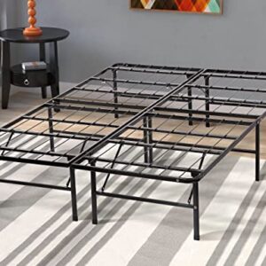 Ckofgdsue 14 Inch High Full Size Bed Frame Foldable Easy Assembly Platform Bed with Steel Slat Support & Storage Space for Bedroom Camping Tent Noise Free Metal Bed Frame Full No Box Spring Needed