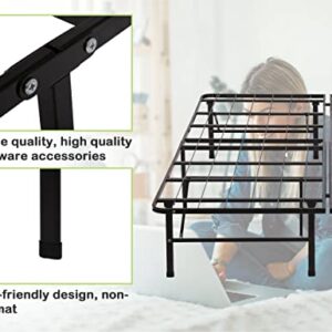 Ckofgdsue 14 Inch High Full Size Bed Frame Foldable Easy Assembly Platform Bed with Steel Slat Support & Storage Space for Bedroom Camping Tent Noise Free Metal Bed Frame Full No Box Spring Needed