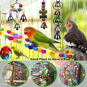 Bird Swings for Parrort,Parrot Birds Swing Chewing Toys,10 Pack Bird Swings Cage Accessories for Parrot,Parakeets,Cockatiels,Lovebirds and Small Pets (Bird Parakeet Swing Toys)