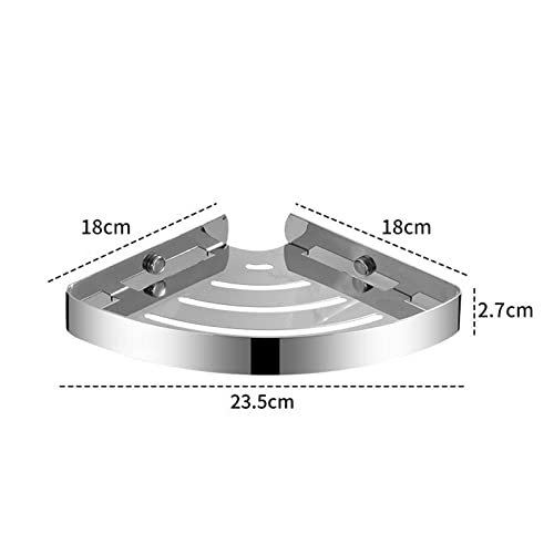 WeiLaiKeQi Corner Shower Caddy, Stainless Steel, Wall Mounted Bathroom Shelf, Storage Organizer for Toilet, Argent