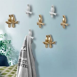 fabiva 4 pcs resin hook wall decoration bedroom door behind seamless coat hook key frame sticky hook home wall bird storage hook (color : white-a)