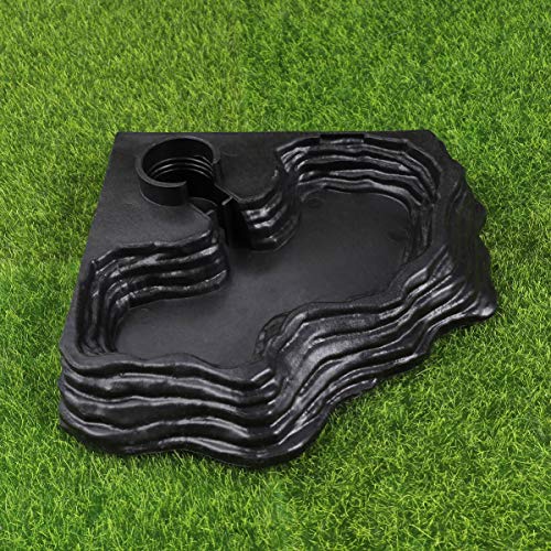 Snake Hides Dispenser Reptile Feeder, Turtle Water Bowl Plastic Feeder Turtle Drinking Fountain Pet Waterer for Tortoises Lizard (Black) Lizard Tank Accessories