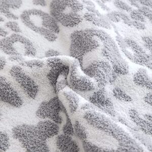 Leopard Throw Blanket Lightweight Cozy Bed Blanket Soft Throw Blanket fit Couch Sofa Suitable for All Season/Gray