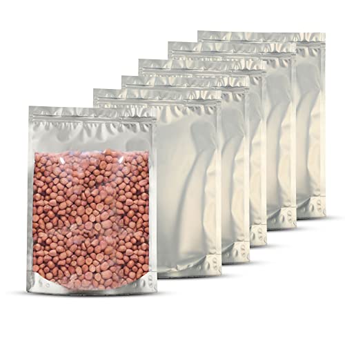 30 Pieces Mylar Storage Transparent Bags, 15 1 Gallon 10"x14" and 15 1 Quart 8"x12" Extra Thick 9.5 Mil Bags with Stand up Ziplock Pouches for Long Term Food Storage and Freezer Proof Bags