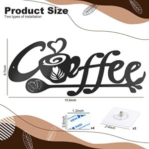 Coffee Bar Sign, JOPBENG Metal Coffee Bar Wall Decor, Coffee Station Letter Sign with Coffee Beans and Coffee Cups Sign for Coffee Bar Home Office Kitchen